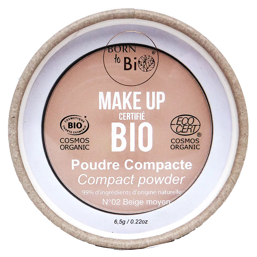 Poudre Compacte Bio – Matifiant & Fini Naturel - N°2 POUDRE BEIGE MOYEN ...